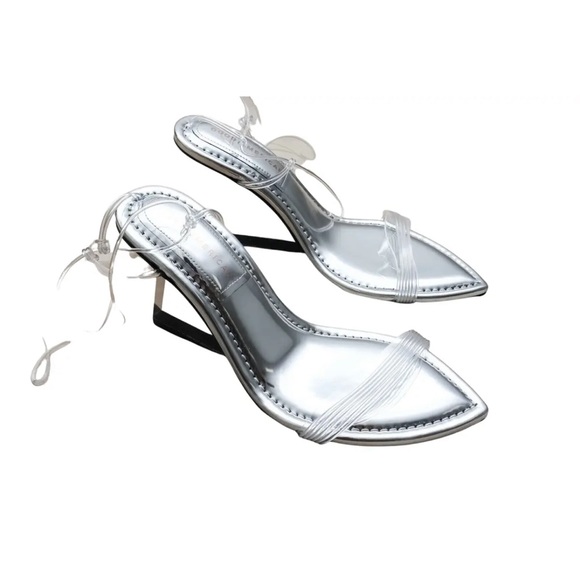 Good American | Shoes | Good American Cinder F Rella Wedge Silver ...